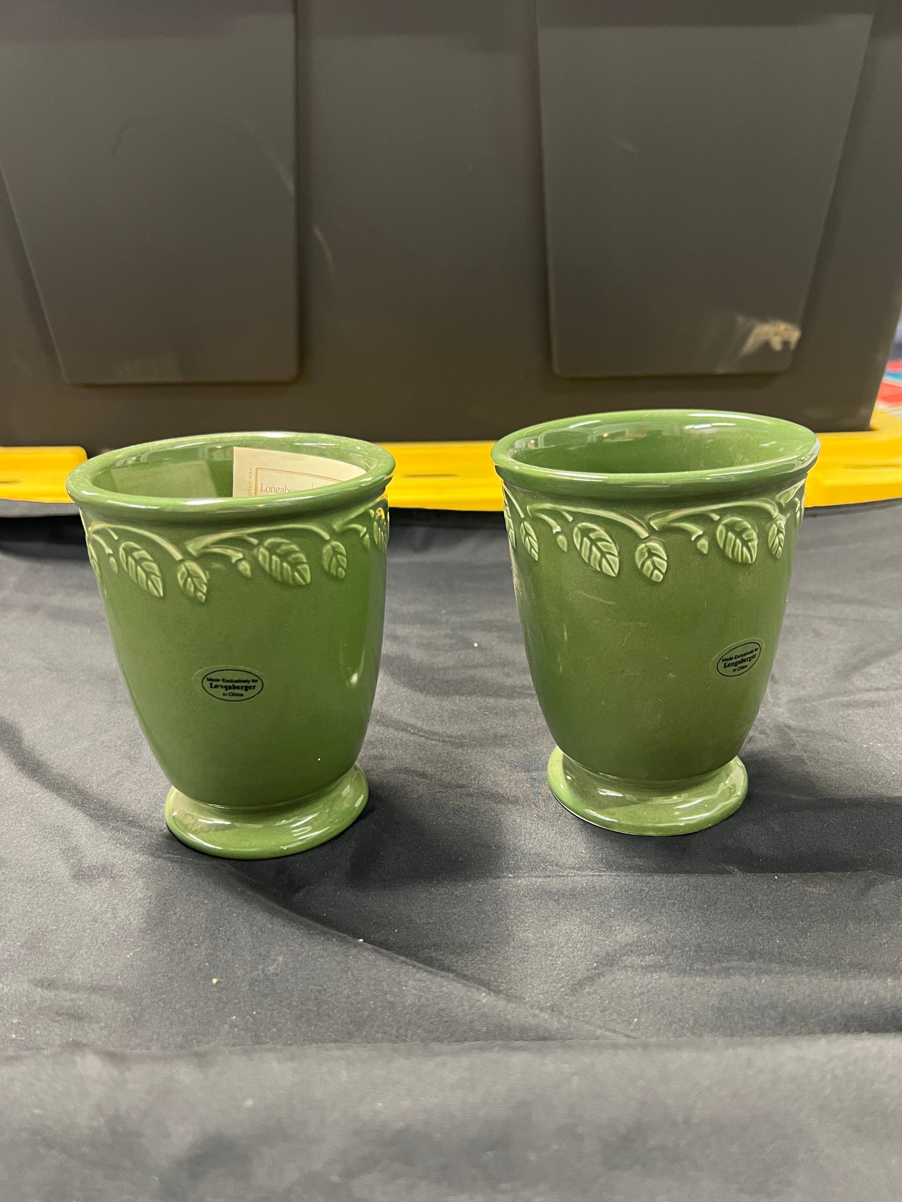 Longaberger garden set vases in ivy – Bonkers 4 Baskets