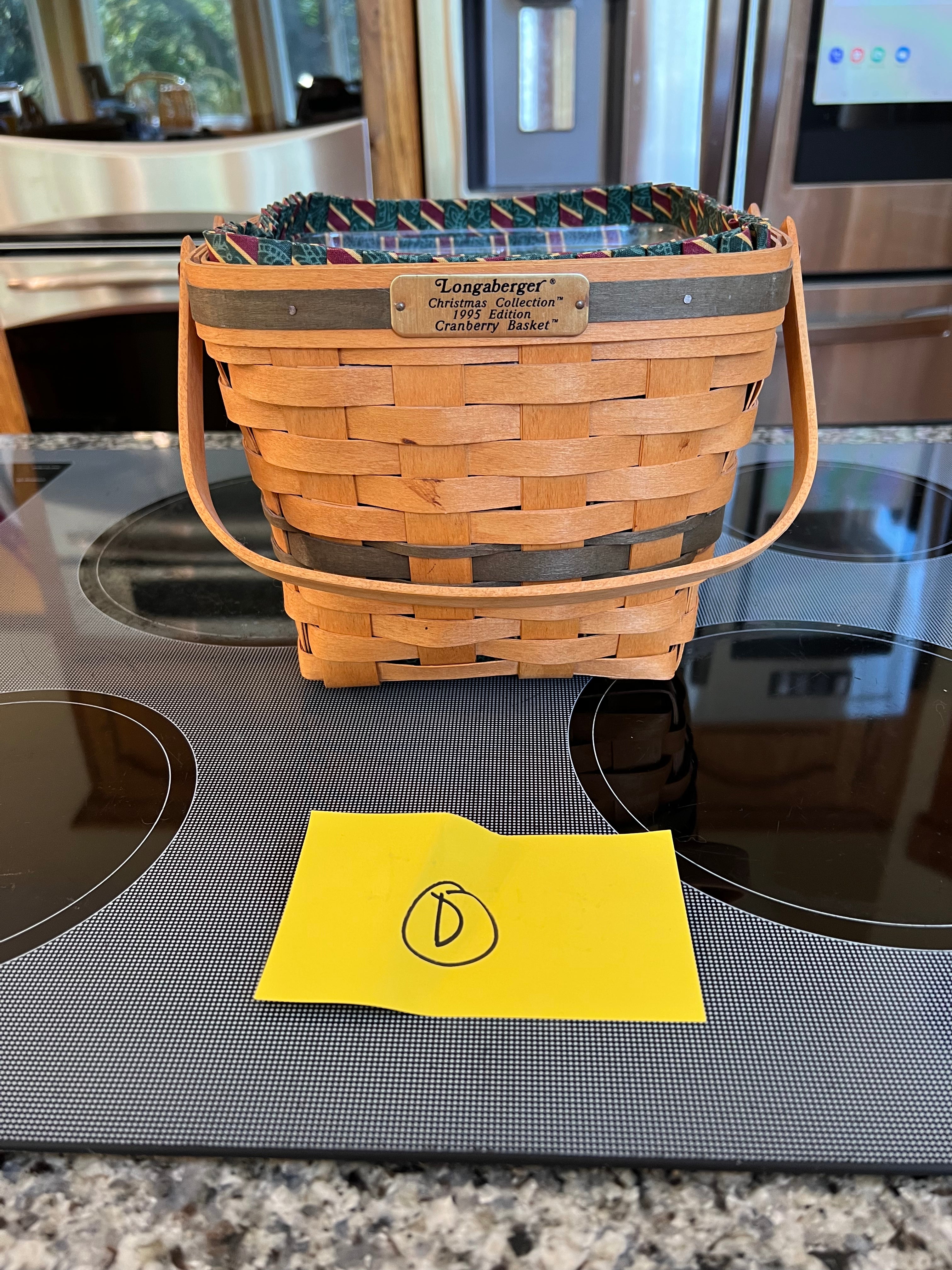 Longaberger cranberry basket with liner and protector – Bonkers 4 Baskets